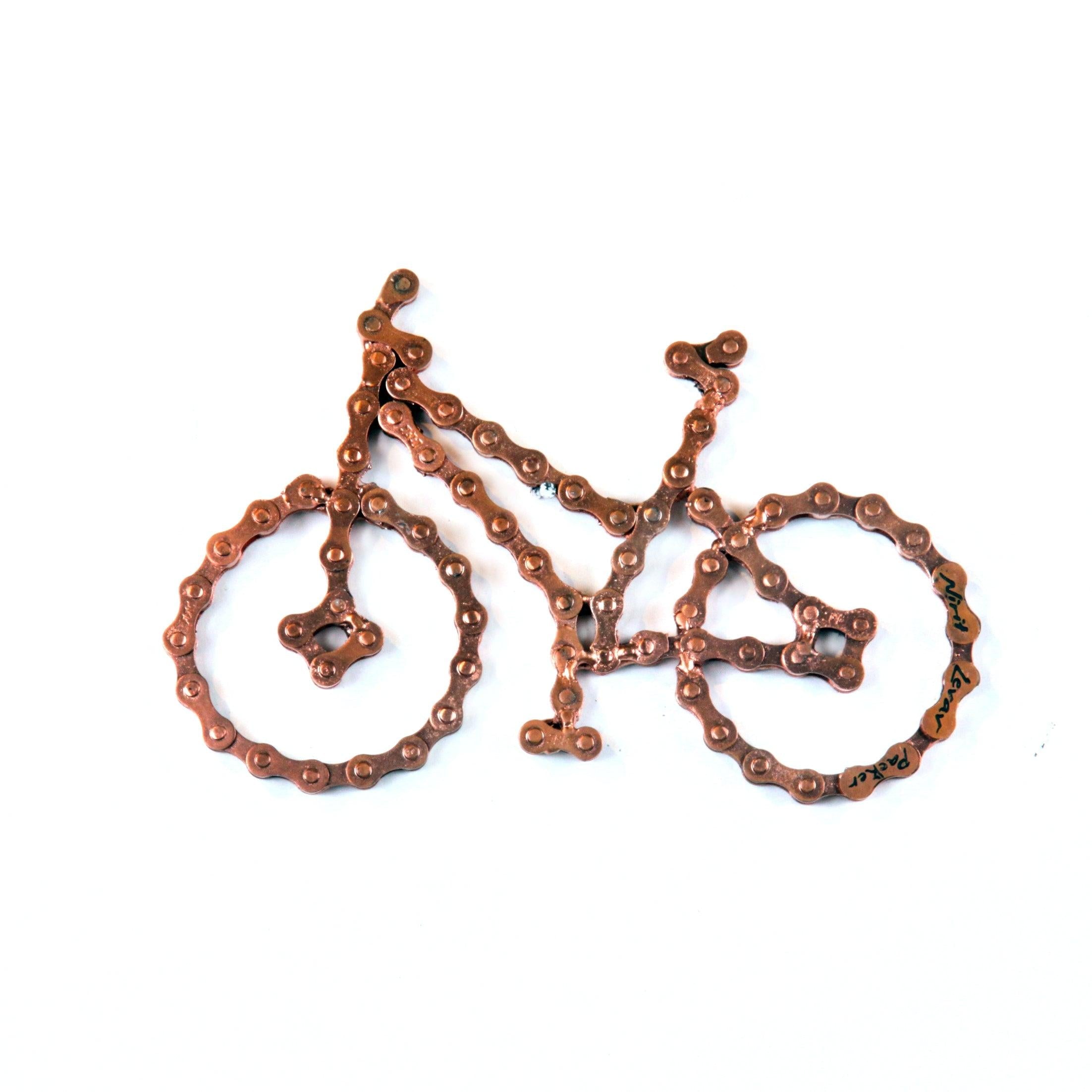 Lance Wall 1 - Bicycle wall art sculpture, made of bicycle chains